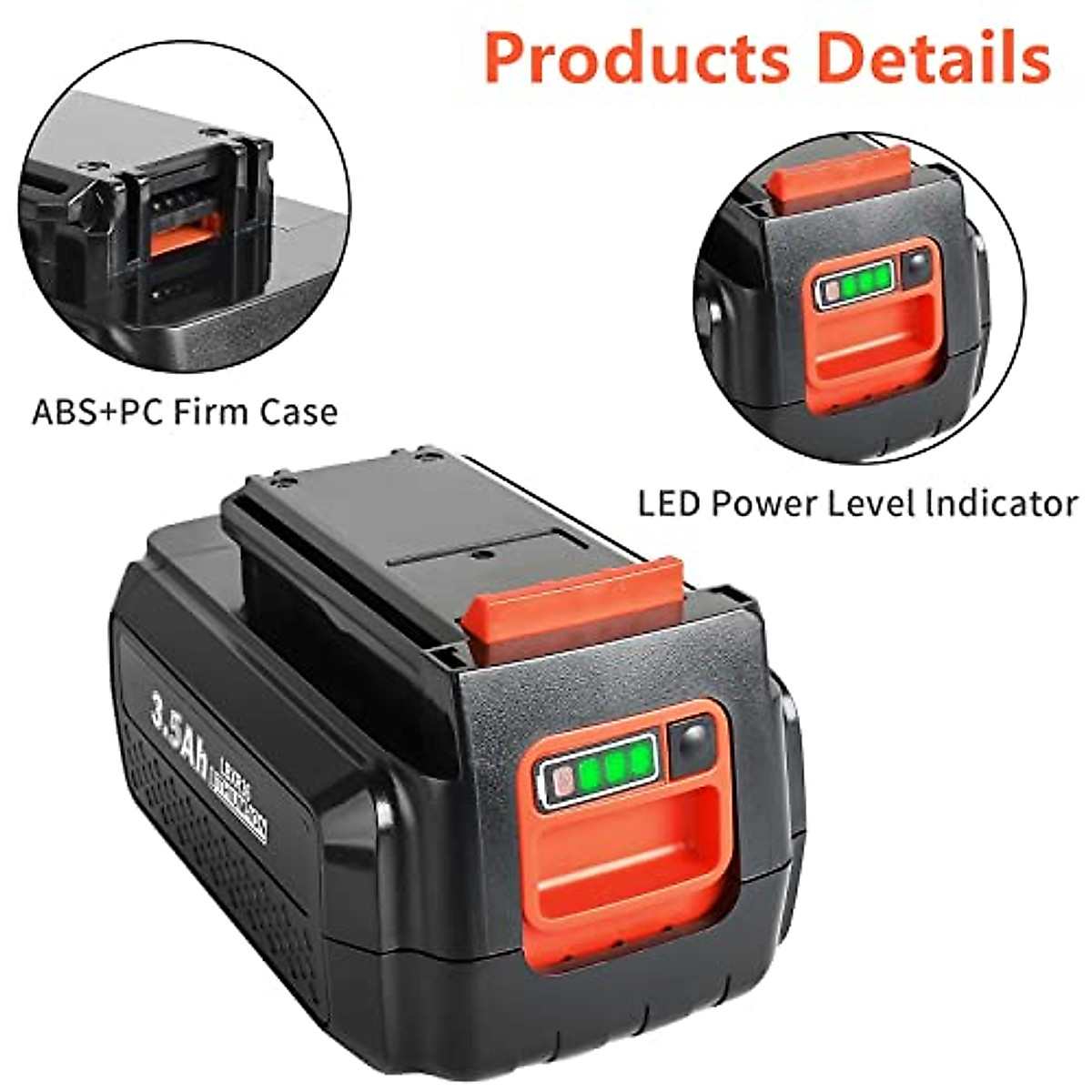 Upgrade 3500mAh 40V LBXR36 Battery Replacement for Black & Decker 40V Max Lithium Battery LBXR36 LBX2040 LBXR2036 LBX1540 LBX2540 Tools LST136 LHT2436B LSW36 LCC340C LCS1240B Tool Power Battery