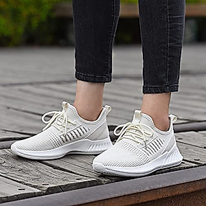 Womens Tennis Shoes - Women Sneakers Workout Running Walking Athletic Gym Fashion Lightweight Nursing Casual Light Shoes Beige Size 9