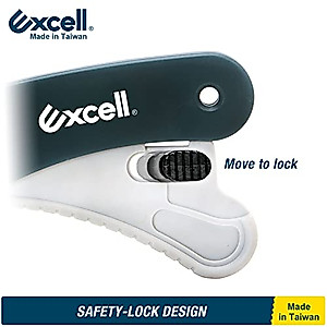 Excell Heavy Duty ACTION-9 Retractable Utility Knife with Safety Lock Design for Opening Box and Carton, Box Cutter With Extra 3pc Blades (ACTION-9)