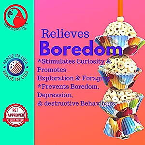 Bonka Bird Toys 1931 Three Cake Colorful Shredding Foraging Treat Natural Sola Conures Cockatiels Parakeets and Other Similar Birds