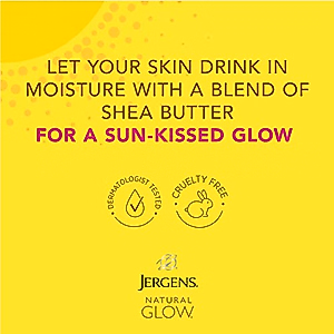 Jergens Natural Glow In-shower Lotion, for Fair to Medium Skin Tone, Wet Skin, Sunless Tanner Locks in Hydration for Gradual, Flawless Color, 7.5 Ounce