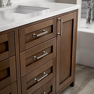 Franklin Brass Parow (1-Pack) Cabinet Handles 5-1/16" Hole to Hole Satin Nickel Kitchen Cabinet Pulls Drawer Handles Cabinet Hardware Dresser Drawer Pulls P41771K-SN-C