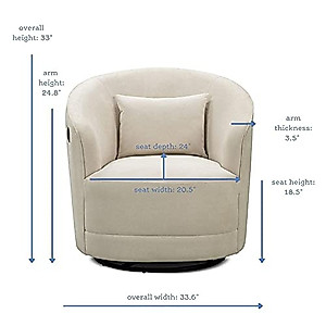 The Swivel by Nurture& | Premium Glider Swivel Chair for Nursery or Living Room with Built-in USB Charger and Stain-Resistant Performance Fabric (Ivory)
