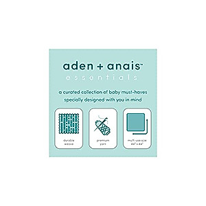 aden + anais Essentials Swaddle Blanket, Muslin Blankets for Girls & Boys, Baby Receiving Swaddles, Ideal Newborn Gifts and Infant Shower Items, Single, Falling Florals