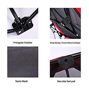 L-ELEGANT Foldable Raised Pet Bed,Portable Elevated Dog Bed with No-Slip Feet,Breathable Sturdy Pet Cot Mesh Fabric for Indoor Or Outdoor Use-Red 62x62x15cm