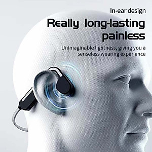 Bone Conduction Waterproof Bluetooth Headphones Swimming Sports Headset Built in 16G Memory (Blue)