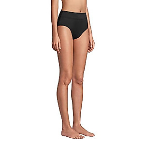 Lands' End Womens Chlorine Resistant High Waisted Bikini Bottoms Control Deep Sea Navy Regular 12
