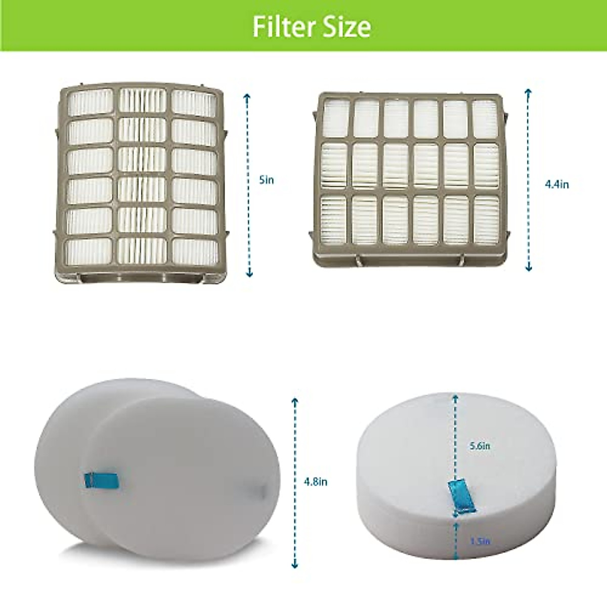 For Shark Navigator dlx Filter NV60 NV70 NV80 Replacement Filters,NV70 26,NV71,NV90,UV420 NV90 26 NV95 NV80 and NVC80C.4+4 Foam Filters + 2 HEPA Filters
