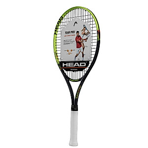 HEAD Tour Pro Tennis Racket - Pre-Strung Head Light Balance 27 Inch Racquet - 4 3/8 In Grip, Yellow