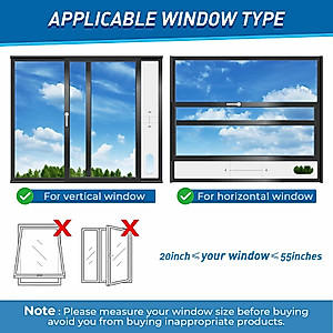 ZOOI 5.1"/5.9" Diameter Portable Air Conditioner Window Kit, Sliding AC Vent Kit for Exhaust Hose,20"-55" Length Universal Window Seal Kit, Adjustable AC Kit PVC Seal for Sliding Window