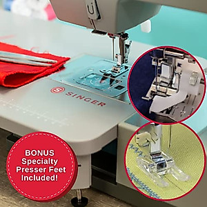 SINGER | Heavy Duty Holiday Bundle - 4452 Heavy Duty Sewing Machine with Bonus Extension Table for Larger Projects, Packed with Specialty Accessories