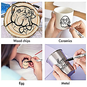 Permanent Markers,Shuttle Art 100 Pack Black Permanent Marker set,Fine Point, Works on Plastic,Wood,Stone,Metal and Glass for Doodling, Marking