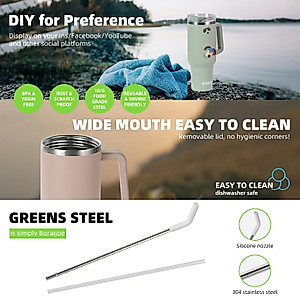 Boraijoe 40 oz Tumbler with Handle and Straw,Reusable Stainless Steel Water Bottle Travel Mug Insulated Cup,Double Wall Vacuum 100% Leak-proof Travel Coffee Mug(Earth Tone)