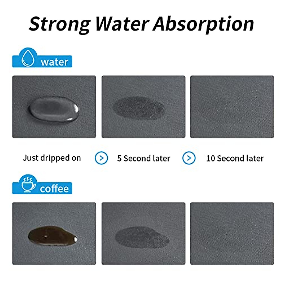 Coffee Mat Coffee Maker Mat for Countertops 12"x19" Absorbent Coffee Bar Mat for Kitchen Coffee Bar Accessories Fit Under Coffee Machine Coffee Pot Grey (12 x 19inch Grey)