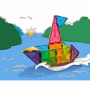 Magna-Tiles 32-Piece Clear Colors Set, The Original Magnetic Building Tiles For Creative Open-Ended Play, Educational Toys For Children Ages 3 Years +