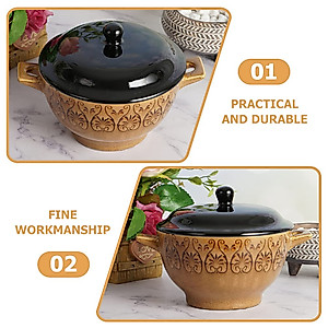 Porcelain Small Bowls with Lids Household Soup Bowl Ceramic Bowl Small Glass Bowls Kitchen Soup Bowl Sushi Rice Bowl Casserole Dish Serving Bowl Saucepan With Cover Ceramics