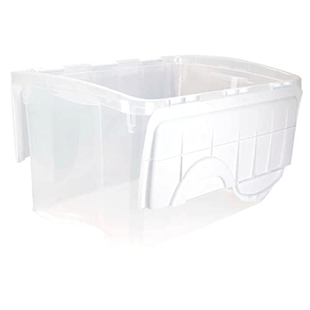 Sterilite 48 Quart Multipurpose Clear Base Storage Box Tote Container with Secure Hinged Lid for Home or Office Organization, (30 Pack)