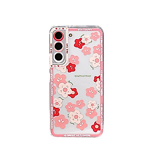 for Samsung Galaxy S22 S21 Ultra Plus FE Case Flower for Women ,Camera Protection Clear Transparent Slim Soft Cover Flora note20ultra Case for Samsung Note 20 S20 Ultra (Note20,Pink Flowers)