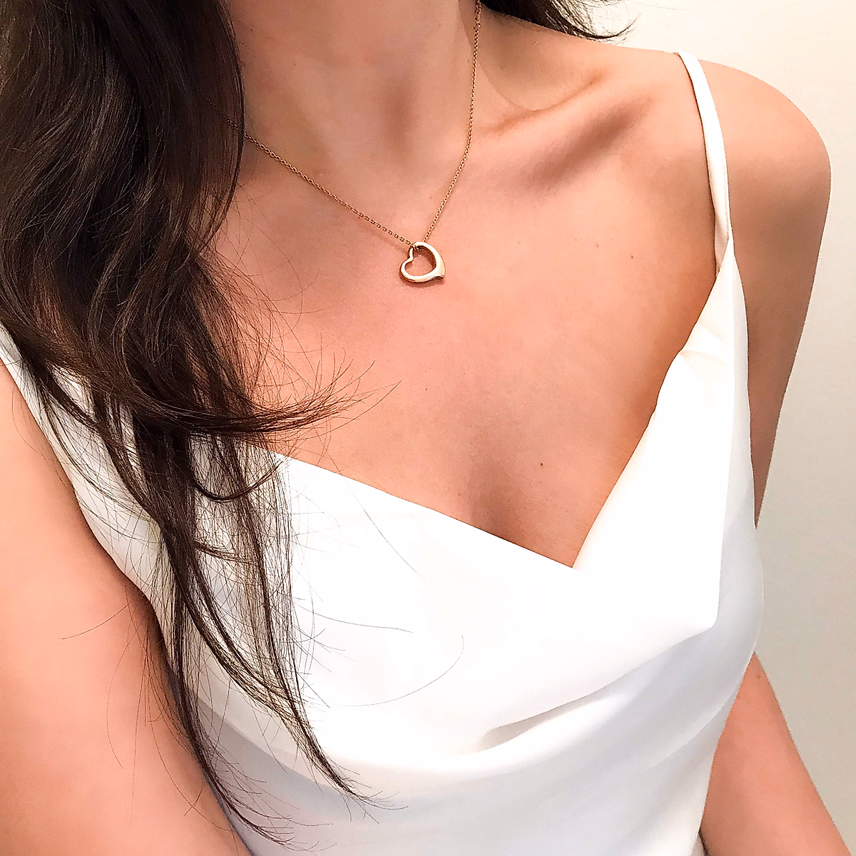 Altitude Boutique 18kt Open Heart Necklace For Women | Silver Plated Necklace | Lightweight, Hypoallergenic, Waterproof Chain (Silver)