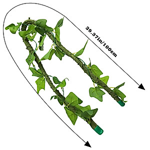 Oooct 39.4 Inches Hermit Crab Climbing Toys, Bendable Hermit Crab Supplies, Reptile Vines Toys, Reptile Tank Terrarium Accessories, Jungle Climber Long Vines Habitat Decor for Lizards Geckos Snakes