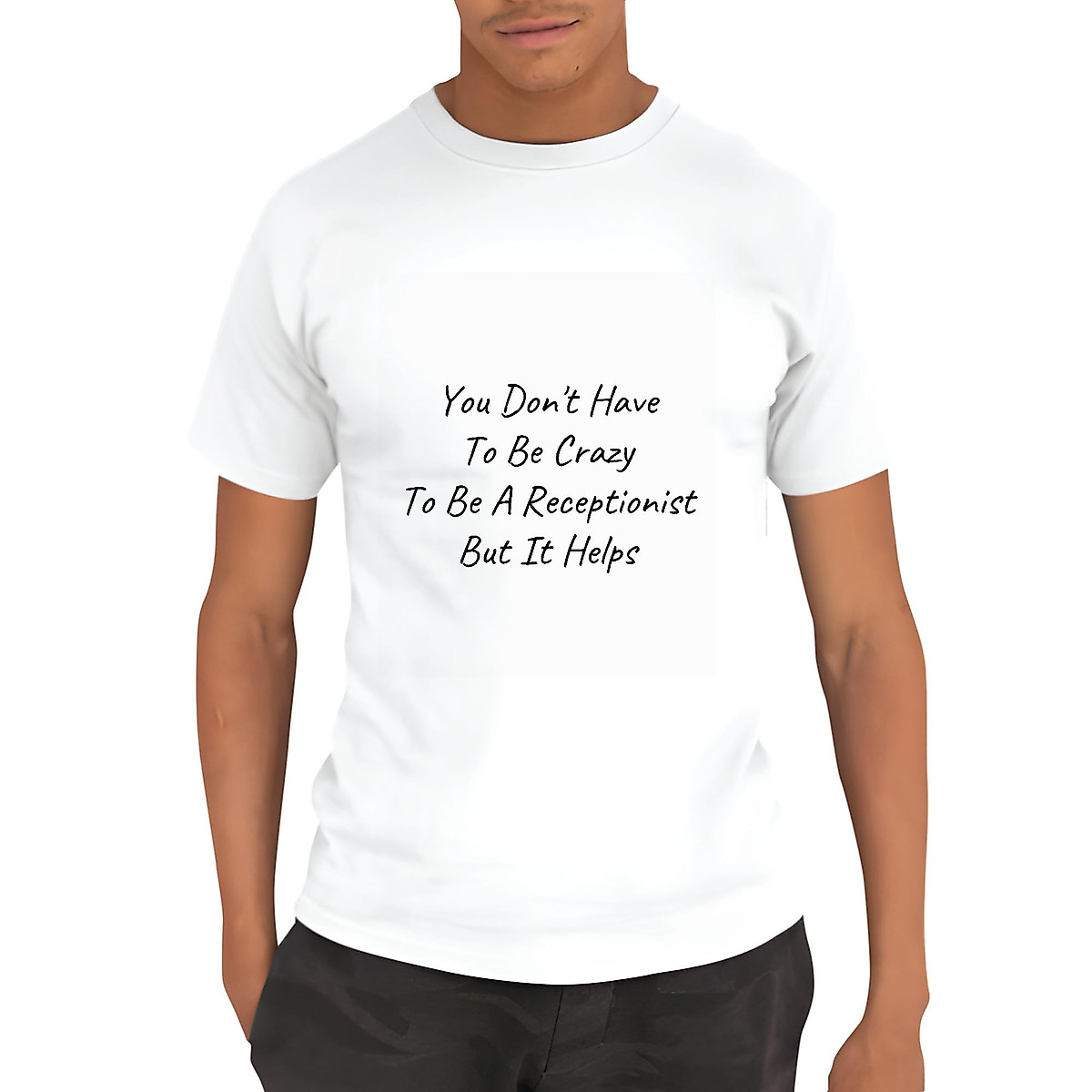 Receptionist Gift Idea Humorous Front Desk Agent Appreciation Men Women White Gray Multicolor T shirt