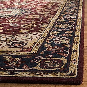 SAFAVIEH Classic Collection Area Rug - 8'3" x 11', Burgundy & Navy, Handmade Traditional Oriental Wool, Ideal for High Traffic Areas in Living Room, Bedroom (CL362A)