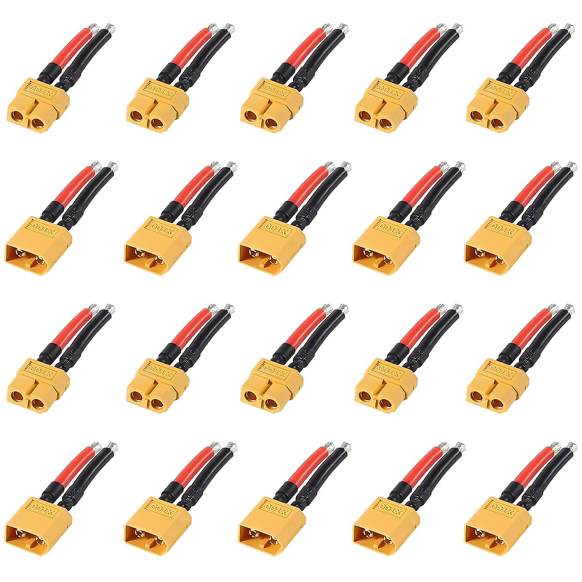 JUZITAO 10 Pairs XT60 Plug Connector Female and Male Connector with 12AWG Silicon Wire for RC Lipo Battery Cable Drone