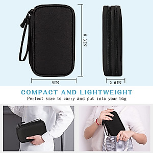 FYY Electronic Organizer, [2 PCs]Travel Cable Organizer Bag Electronic Accessories Carry Case Portable Waterproof Double Layers Storage Bag for Cable, Charger, Phone, Earphone, Medium Size-Black+Black