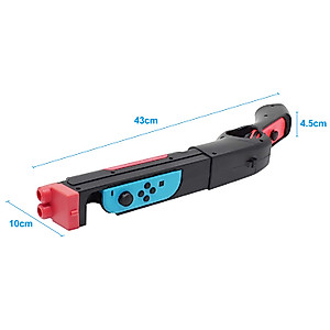 Game Gun Controller Compatible with Joy Cons Hand Grips Shooting Games Wolfenstein 2: The New Colossus, Big Buck Hunter Arcade - Compatible with Nintendo Switch/Switch OLED and Other Shooting Games