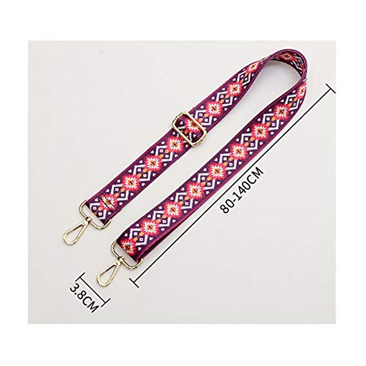 Umily Adjustable Length Handbag Purse Strap Guitar Style Multicolor Canvas Replacement Strap Crossbody Strap, No.16, Medium