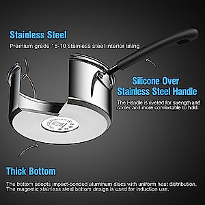 Cook N Home Professional Saucepan, 2QT, Steel