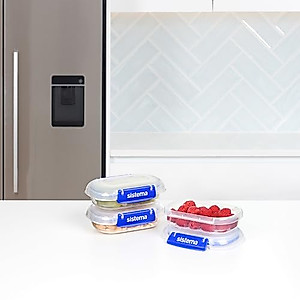 Sistema KLIP IT PLUS Food Storage Containers, 180 ml, 3 Piece Airtight Containers Set, Leak-Proof Seal, Easy Locking Clips, BPA-Free