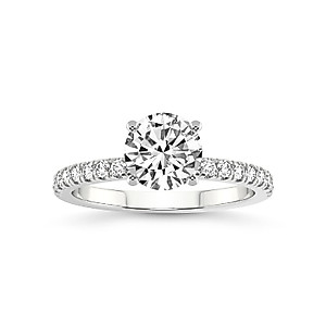 FRIENDLY DIAMONDS 2 Carat | IGI Certified Round Shape Lab Grown Diamond Engagement Ring | 14K Or 18K in White, Yellow Or Rose Gold | Nomi Classic Eternity Diamond Ring | FG-VS1-VS2 Quality