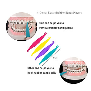 HRASY Oral Care Disassembly Kit/7pcs Including 1 Retainer Case with Mirror and Vent Holes | 1 Aligner Remover Tool | 4 Elastic Rubber Bands Placers | 1 Cleaning Brush (White)