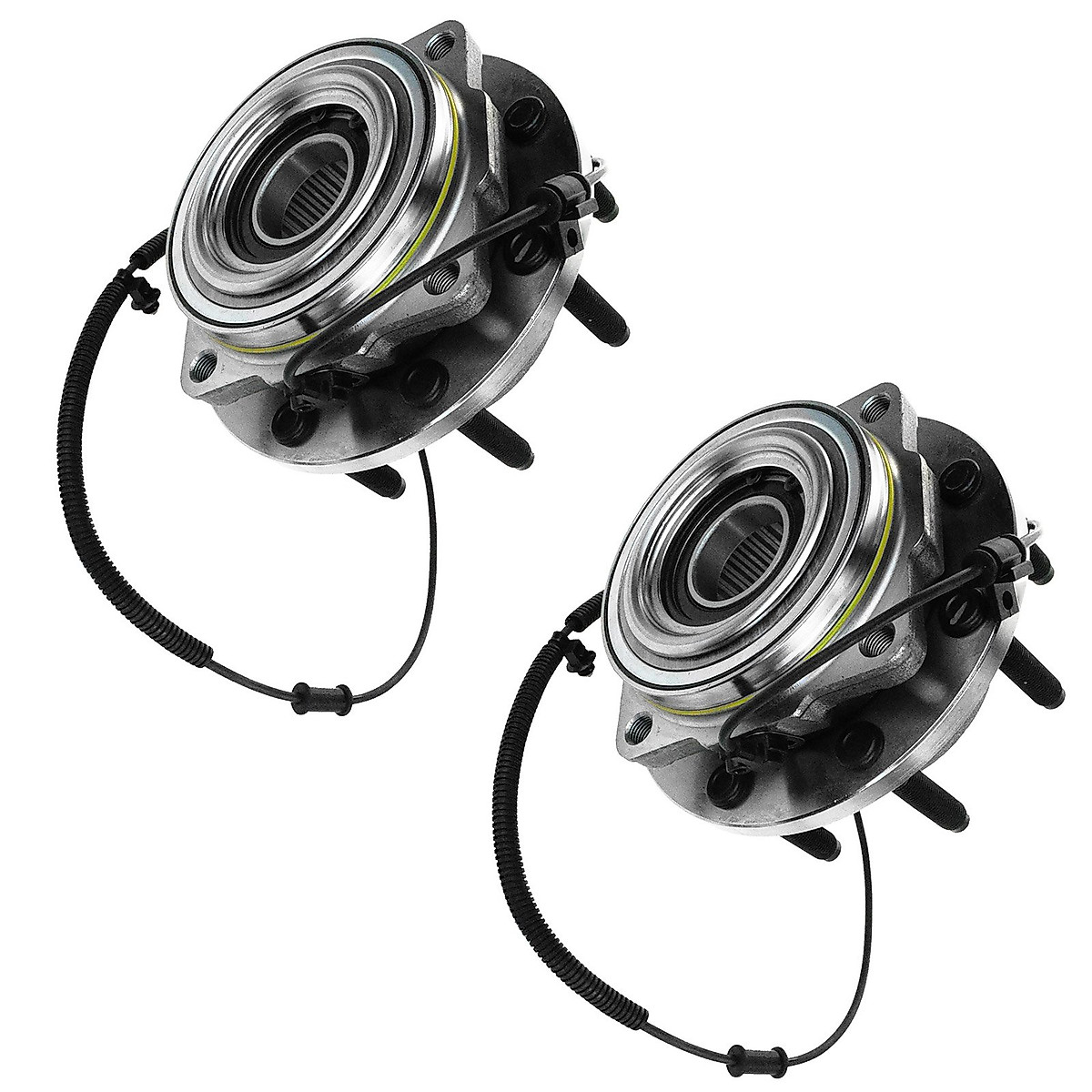 TRQ Front Wheel Hub Bearings Assembly Set Compatible with 2011-2016 Ford F-250 Super Duty F-350 Super Duty