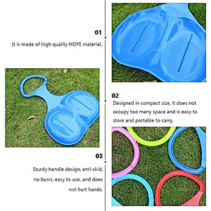 BESPORTBLE 2pcs Snow Saucer Sled Plastic Snow Sled Toboggan Snow Board Grass Sand Sled Kids Snow Slider for Winter Outdoor (Random Color)