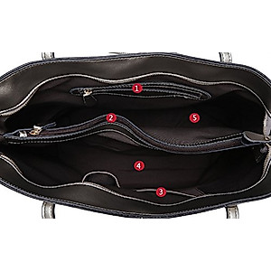 Covelin Women's Handbag Genuine Leather Tote Shoulder Bags Soft Hot Silver grey