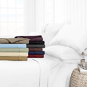 H&H Decor 4 Piece Bed Sheet Set 100% Egyptian Cotton Solid Pattern 400 TC 6-10 Inch Deep Pocket Size (King Color White)