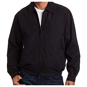 LONDON FOG Men's Auburn Zip-Front Golf Jacket (Regular & Big-Tall Sizes), Black, Large