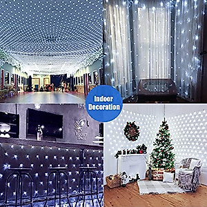 gresonic Net Mesh Lights,320 LEDs 8.2ft x 5.9ft String Lights for Christmas Trees,Bushes,Holiday,Party,Outdoor Wall,Garden Decorations(Cool White)
