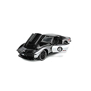 Jada Toys Bigtime Muscle 1:24 1969 Chevy Corvette Stingray Die-cast Black, Toys for Kids and Adults