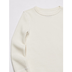 Fruit of the Loom Boys' Premium 2-Pack Thermal Waffle Crew Top, Heather Greystone/Natural, 8