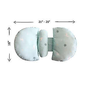 Lacomfy Pregnancy Pillow for Side Sleeper, Double Wedge Pillow for Maternity, Side Sleeping Pillow for Belly, Waist, Back Support, Detachable and Removable Outercase, Easy to Clean, Light Green