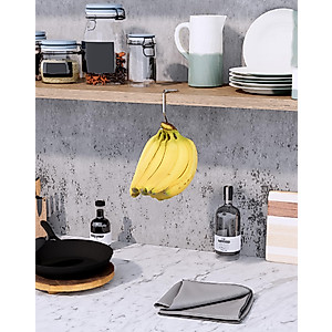 Metal Banana Hook, Balance Hook, Banana Holder for Hanging Backpack, Keys or Fashion Wallet Hook - Great for Kitchen Dorm Bedroom and Tabletop, Easy to Hang and Store