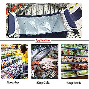 2Pack Insulated Reusable Grab Shopping Bag Collapsible Grocery Shopping Tote Bags with Handles,Clip on Shopping Cart As Seen On TV