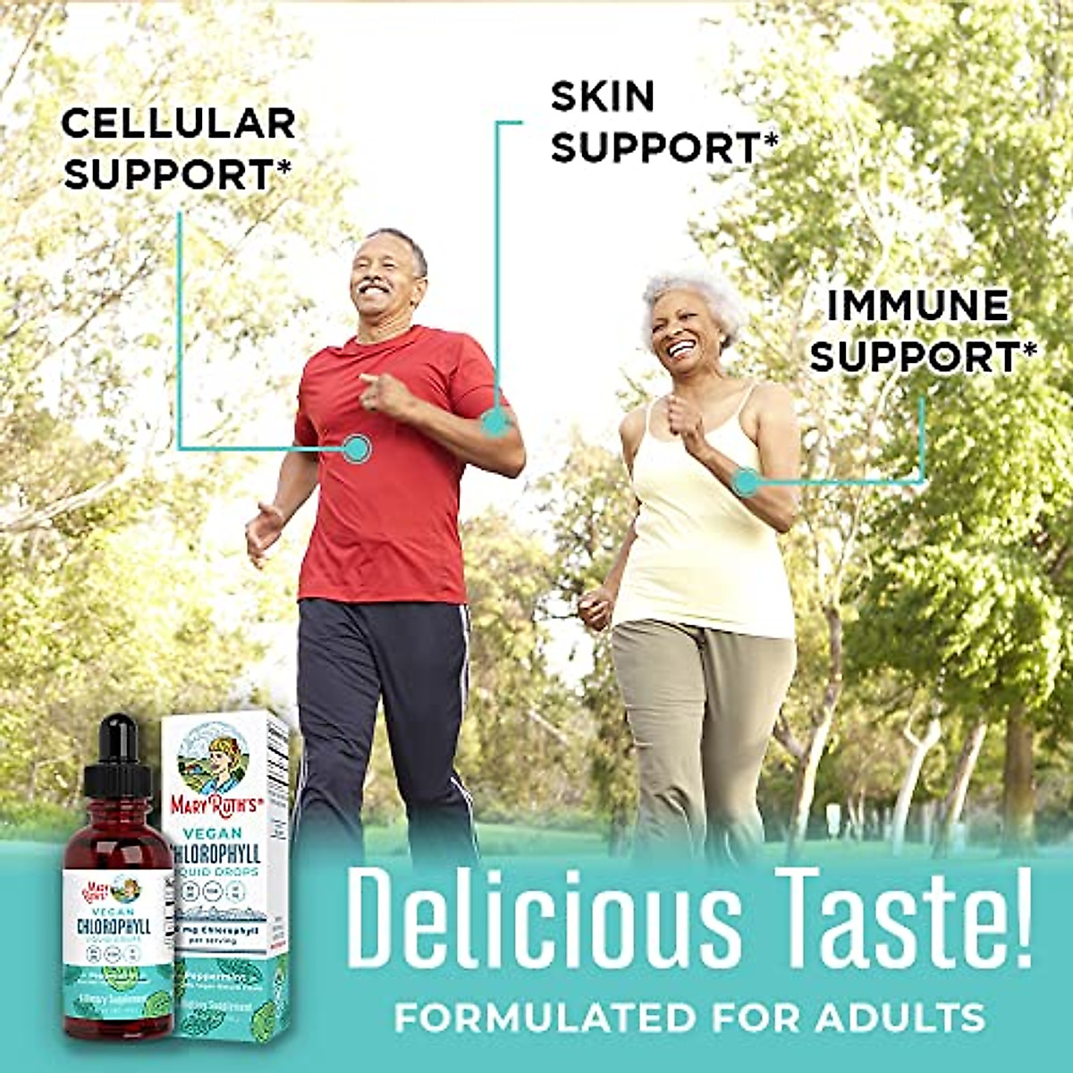 Chlorophyll Liquid Drops for Immune Support | Liquid Chlorophyll Drops | Energy Boost | Skin Care Supplement | Natural Deodorant | Vegan | Non-GMO | Gluten Free | 2 Fl Oz