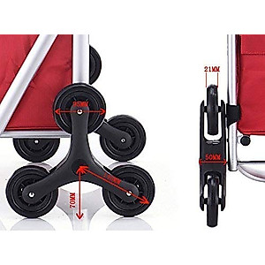 Shopping Trolley on Wheels Multi Function Shopping Cart Lightweight Trolley Tri-Wheel Stair Climbing Cart with Large Capacity Folding Storage Hand Trucks,Grass Green ,