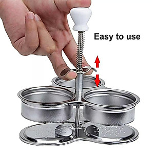 Generic Stainless Steel Egg Poacher,Egg Poacher Pan,Poached Egg Cooker, Nonstick Poached Egg Pan Boiled Eggs Maker,Egg Pan with 3 Cups Egg Cooker Poached Egg Maker for Kitchen (Stainless steel)