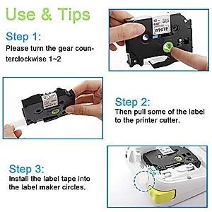 Unistar Ptouch Tape 12mm 0.47 White Label Tape Compatible for Brother ptouch Label Maker Tape TZe-231 TZ-231 TZ Tape Laminated White, for Brother Label Maker PT-D210 PT-D400 PT-D600 PT-1280, 6 Pack
