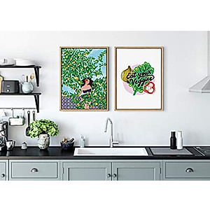 Kate and Laurel Sylvie Sevilla Girl Framed Canvas Wall Art by Maja Tomljanovic, 18x24 Natural, Relaxing Nature Art for Wall